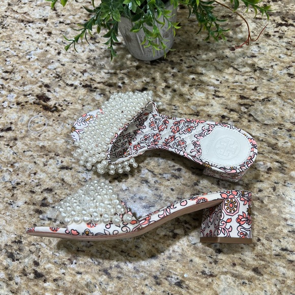 Tory Burch | Shoes | Tory Burch Tatiana Beaded Pearl Slide Sandals ...